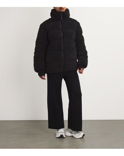 Rains Fleece Kofu Vision Puffer Jacket in Black | Lyst UK