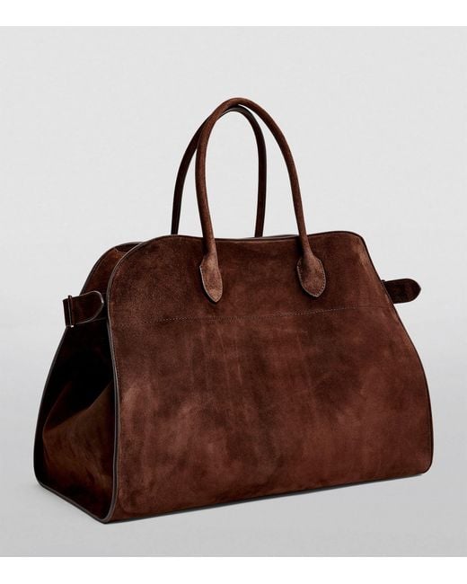 The Row Suede Margaux Tote Bag in Brown | Lyst