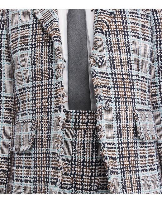 Thom Browne Tweed Check Sport Coat in Grey | Lyst UK