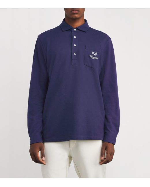 Ralph Lauren X Wimbledon Cotton Logo Crest Polo Shirt in Blue for Men | Lyst UK