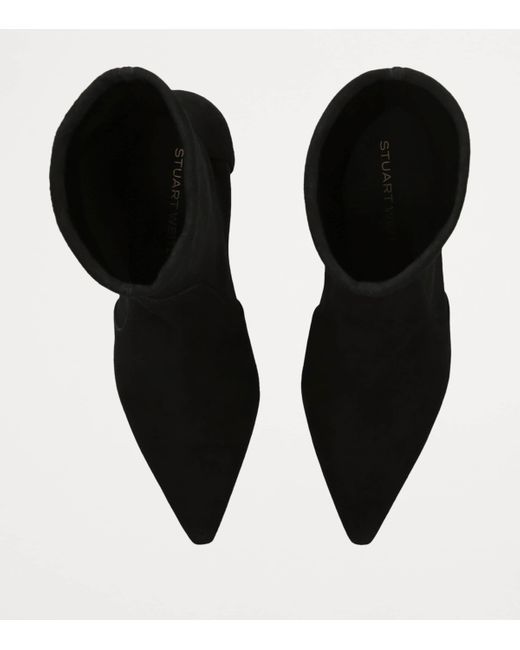 Stuart Weitzman Suede Naomi Ankle Boots 50 in Black | Lyst