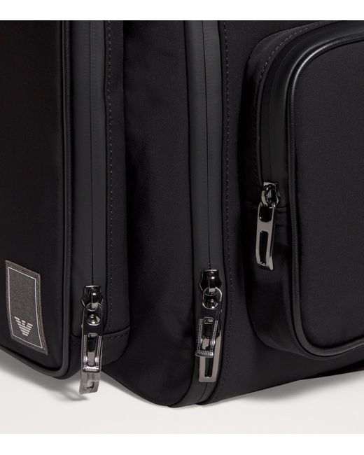 Emporio Armani Double-Compartment Backpack in Black for Men | Lyst