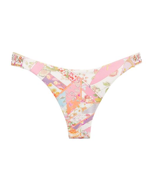 Camilla Floral Crystal Embellished Bikini Bottoms In Pink Lyst