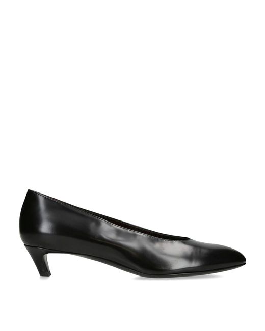 The Row Leather New Almond Pumps 35 in Black | Lyst