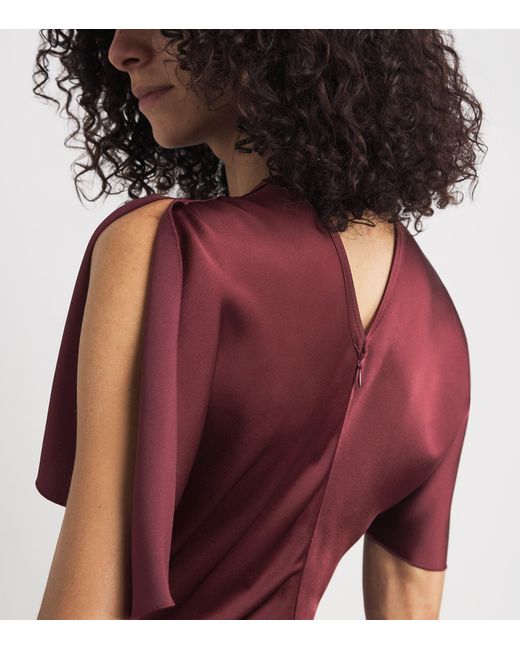 Victoria Beckham Satin Gathered Maxi Dress | Lyst UK