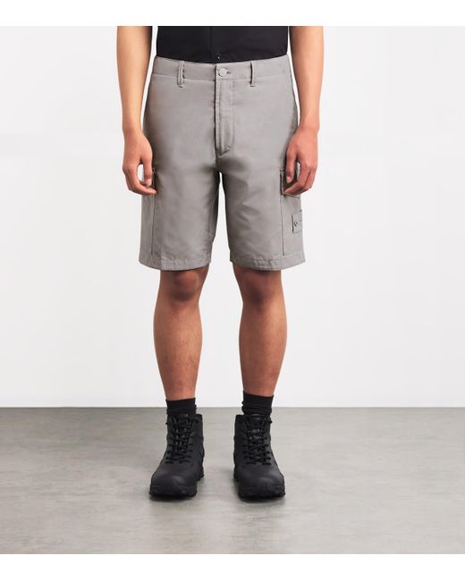 Stone Island Cotton Ghost Cargo Shorts in Gray for Men | Lyst
