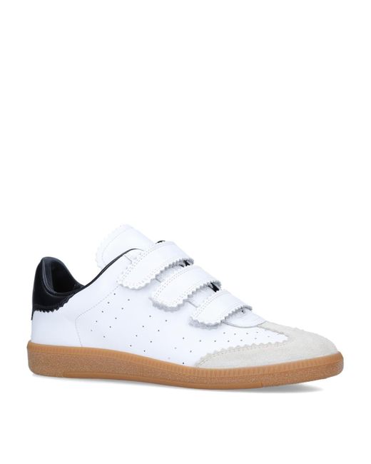Isabel Marant Leather Beth Sneakers in White | Lyst
