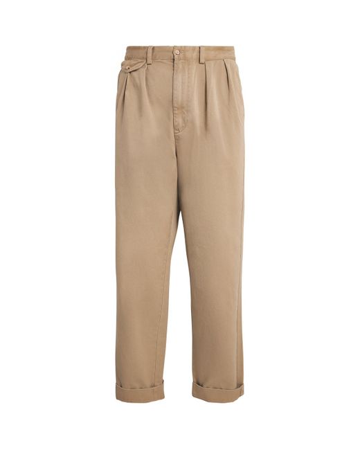 Polo Ralph Lauren Cotton Pleated Whitman Chinos in Natural for Men | Lyst