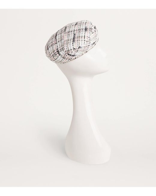 Maison Michel Tweed New Billy Beret in White | Lyst