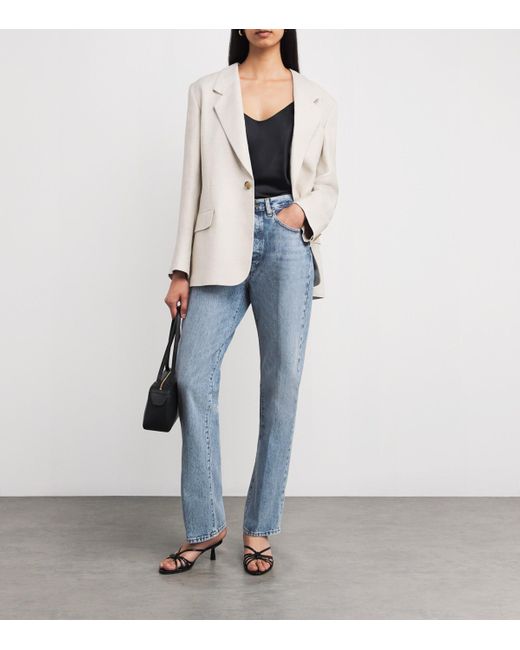 FRAME The Vertical Straight Jeans in Blue | Lyst
