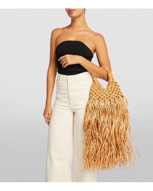 HIBOURAMA Raffia Vannifique Top-handle Bag in Metallic | Lyst