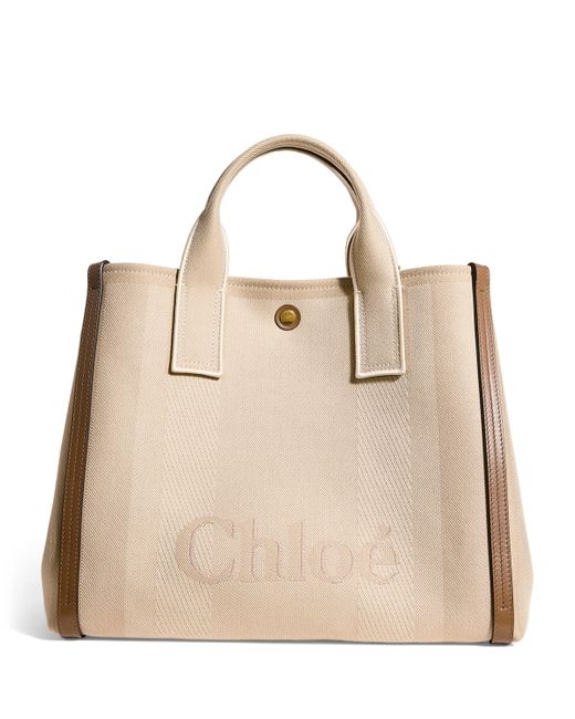 Chloé Medium Canvas Carry Tote Bag in Natural | Lyst