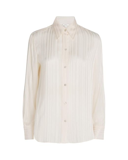 Vince Pintuck Blouse in White | Lyst