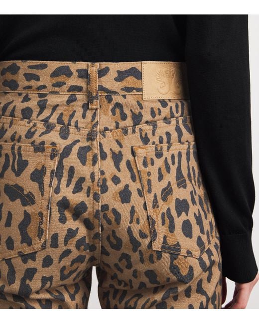 Blazé Milano Denim Leopard-Print Shirt in Brown | Lyst UK