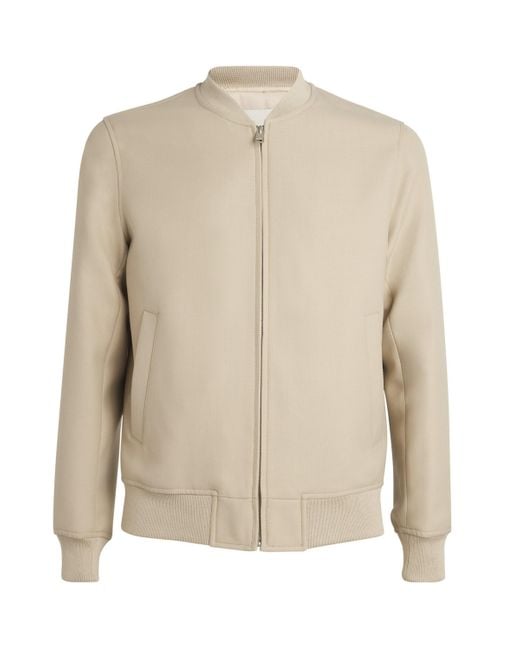 Sandro Virgin Wool-Blend Bomber Jacket in Natural for Men | Lyst