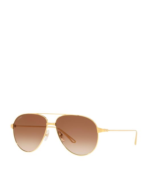 Cartier Pilot Sunglasses in Brown | Lyst UK