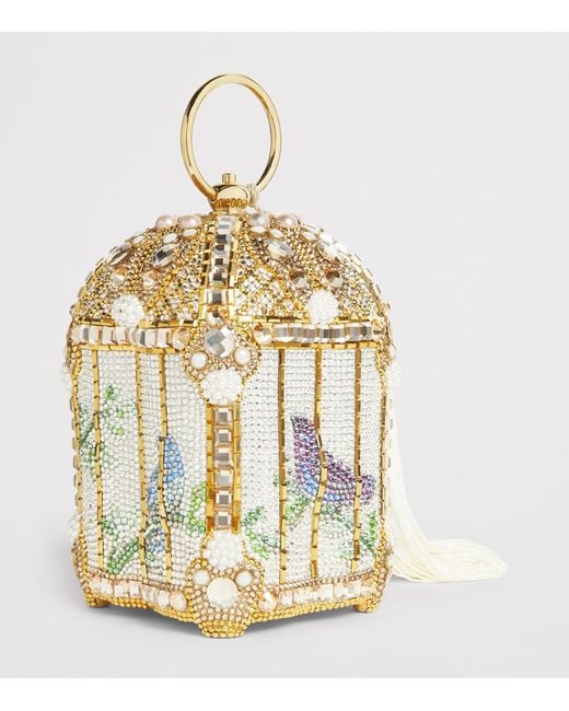 Judith Leiber Crystal-Embellished Birdcage Clutch Bag in Metallic | Lyst UK