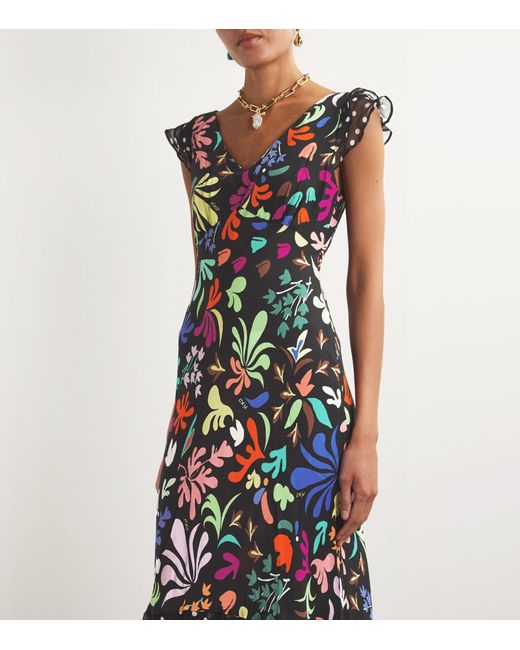 RIXO London Silk Ossy Maxi Dress in Black | Lyst