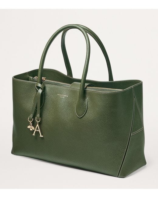 Aspinal of London Leather London Tote Bag in Green | Lyst