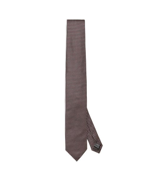Pal Zileri Silk Micro Check Tie in Brown for Men | Lyst