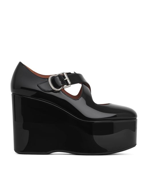Alaïa Leather Criss-Cross Wedges 110 in Black | Lyst