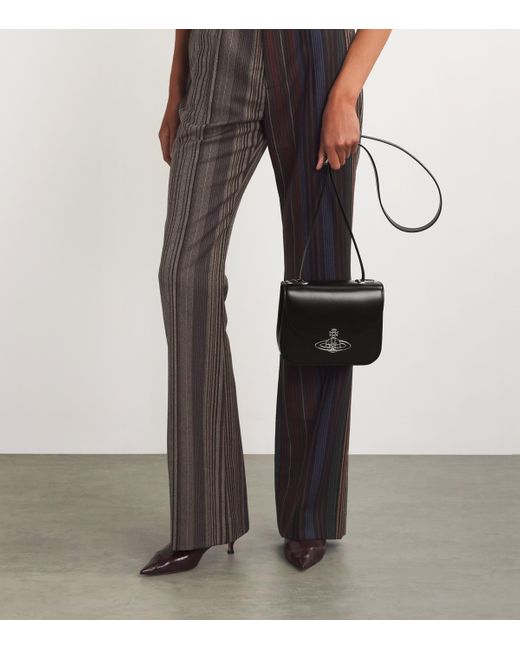 Vivienne Westwood Leather Linda Cross-Body Bag in Black | Lyst