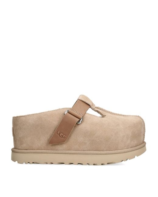 UGG Suede Goldenstar Hi Clogs in Natural | Lyst