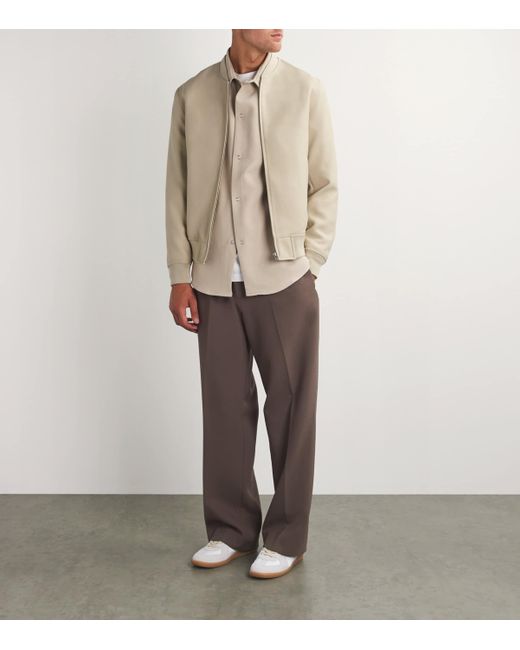 Sandro Virgin Wool-Blend Bomber Jacket in Natural for Men | Lyst