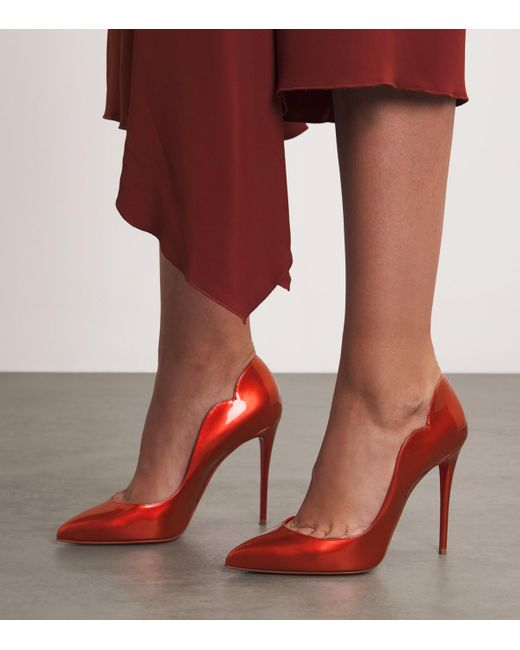 Christian Louboutin Hot Chick Patent Leather Pumps 100 in Red | Lyst