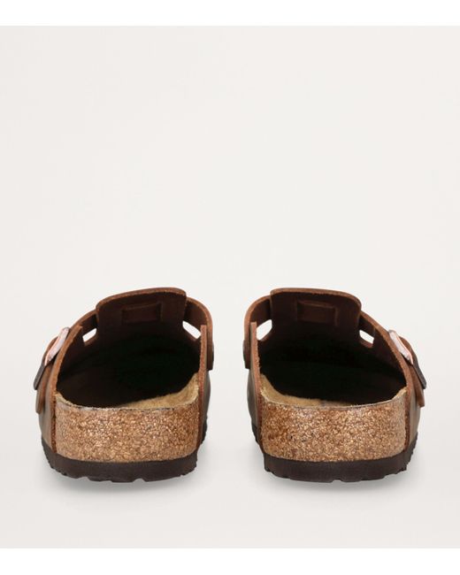Birkenstock Oiled Leather Boston Clogs in Brown for Men | Lyst