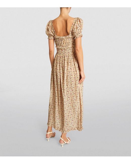 Doen Dôen Floral Gia Midi Dress in Natural | Lyst