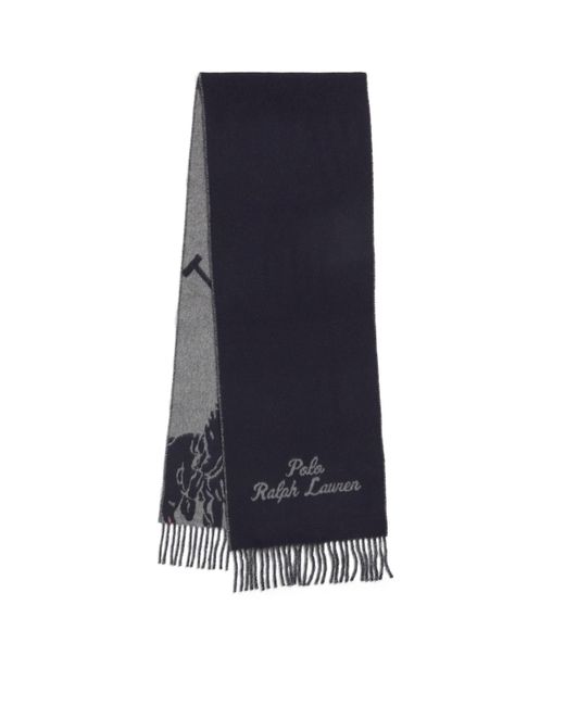 Polo Ralph Lauren Jacquard Polo Pony Scarf in Blue for Men | Lyst