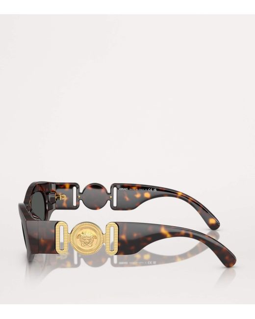Versace Acetate Oval Sunglasses in Grey | Lyst UK