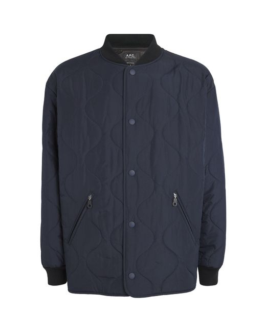 A.P.C. Onion-Quilted Bomber Jacket in Blue for Men | Lyst