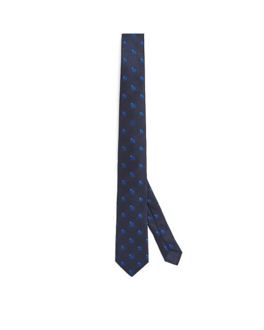 Giorgio Armani Silk Gorilla Jacquard Tie in Blue for Men | Lyst UK