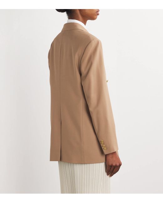 Polo Ralph Lauren Wool-Blend Double-Breasted Blazer in Natural | Lyst