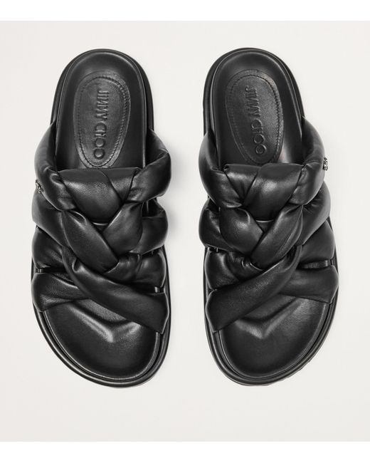 Jimmy Choo Kes Leather Sandals In Black Lyst