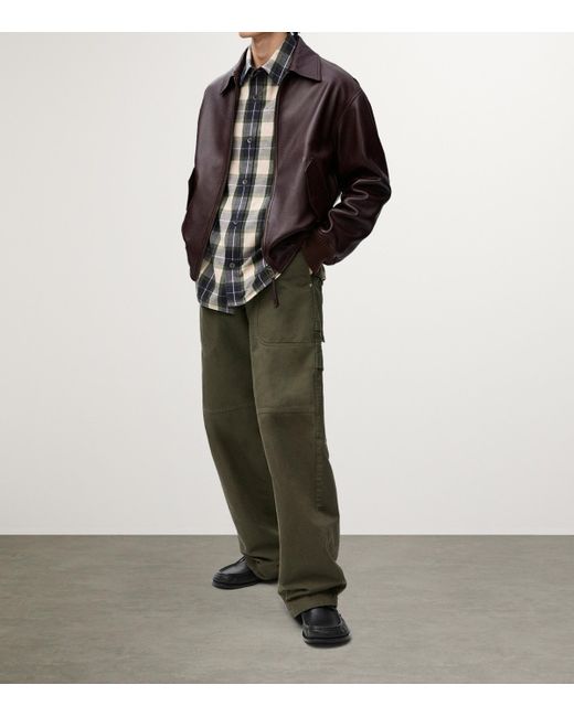 Loewe Leather Aviator Jacket in Black for Men | Lyst