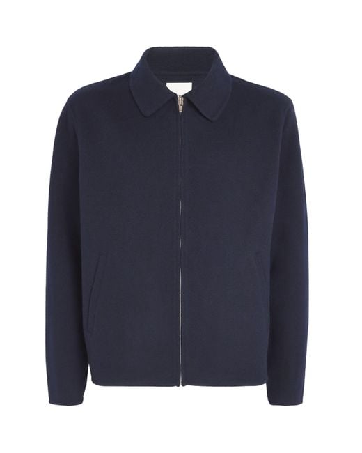 Sandro Double-Faced Wool-Blend Jacket in Blue for Men | Lyst