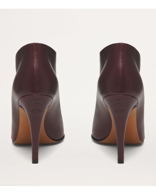 McQueen Leather Slashed Birdee Pumps 105 in Brown | Lyst