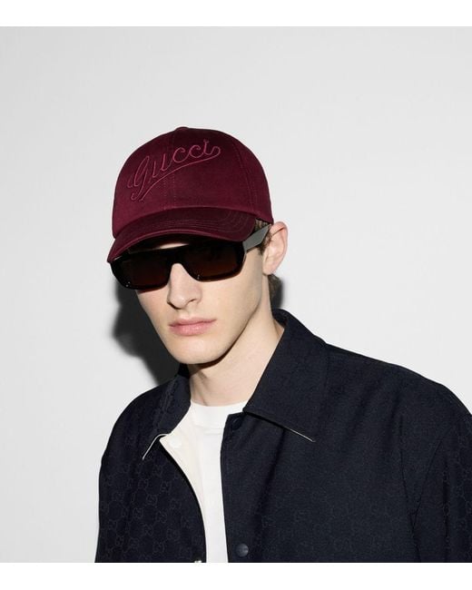 Gucci Cotton Logo Embroidered Baseball Cap for Men | Lyst UK