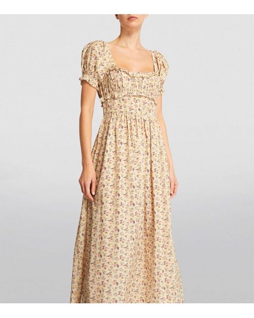 Doen Dôen Floral Gia Midi Dress in Natural | Lyst