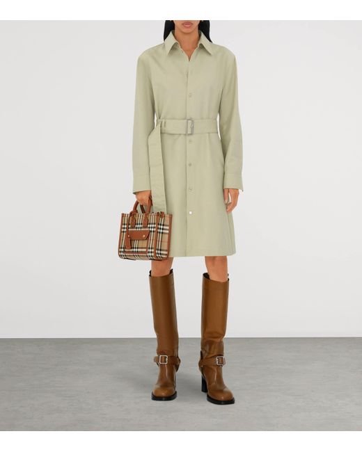 Burberry Mini Check Freya Tote Bag in Brown | Lyst UK