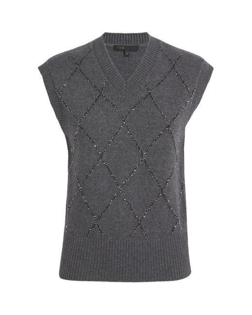 Maje Wool-Blend Embellished Sweater Vest in Gray | Lyst