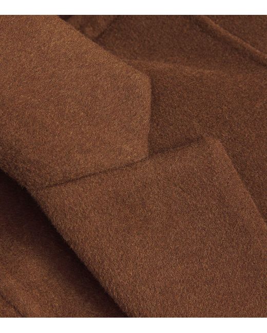 Vince Italian Wool-Blend Straight Coat in Brown | Lyst