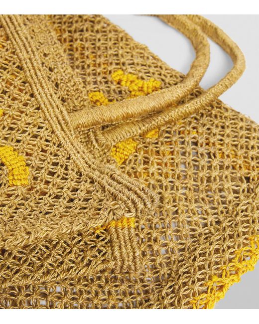 The Jacksons Large Life’S A Beach Tote Bag in Yellow | Lyst