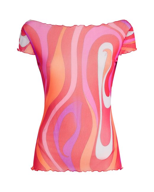 PUCCI Mesh Marmo Top in Pink | Lyst UK