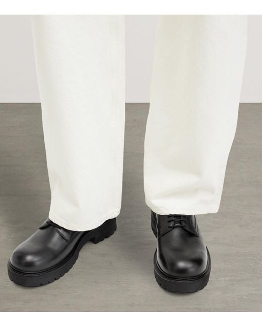 AllSaints Leather Hank Derby Shoes in Black for Men | Lyst