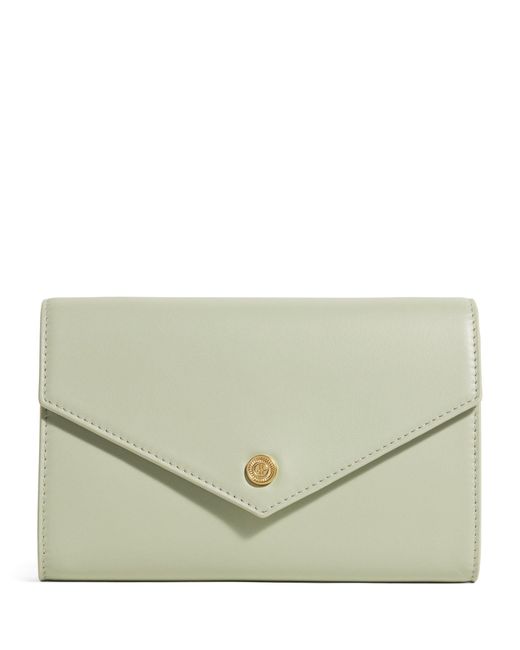 Harrods Smooth Leather Chain Wallet in Green | Lyst