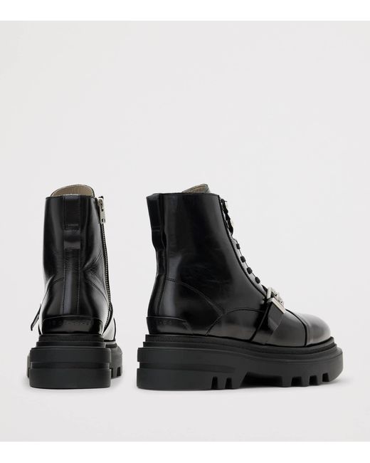 AllSaints Leather Astrid Ankle Boots 55 in Black | Lyst